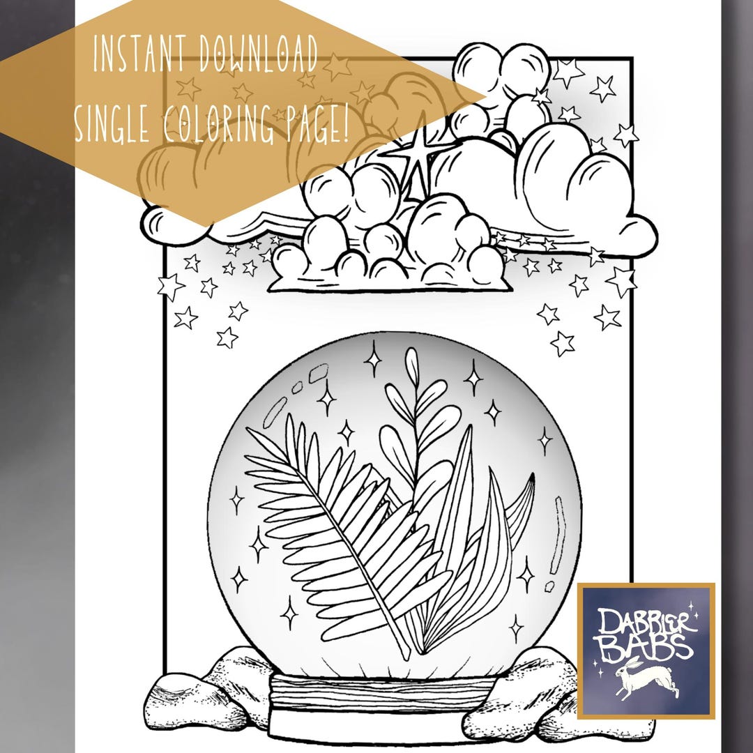 Crystal Ball Coloring Page: I See Plants in Your Future (PDF Download 8 ...