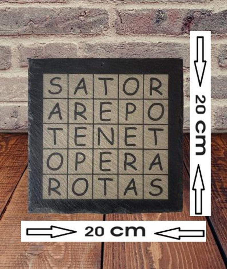 SATOR Magic Square in Slate, Sator Arepo Tenet Opera Rotas 20 X 20 Cm ...