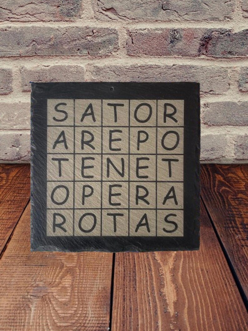 SATOR Magic Square in Slate, Sator Arepo Tenet Opera Rotas 20 X 20 Cm ...