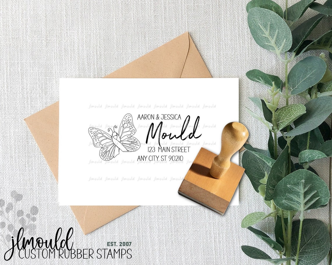 Custom Return Address Rubber Stamp Handle Personalized With - Etsy