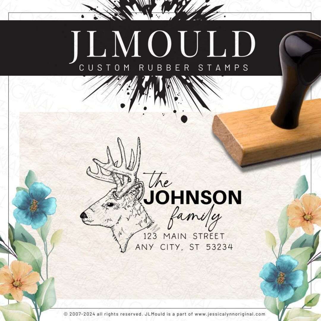 Custom Deer Hunting Stamp Your Information | Personalized Business ...