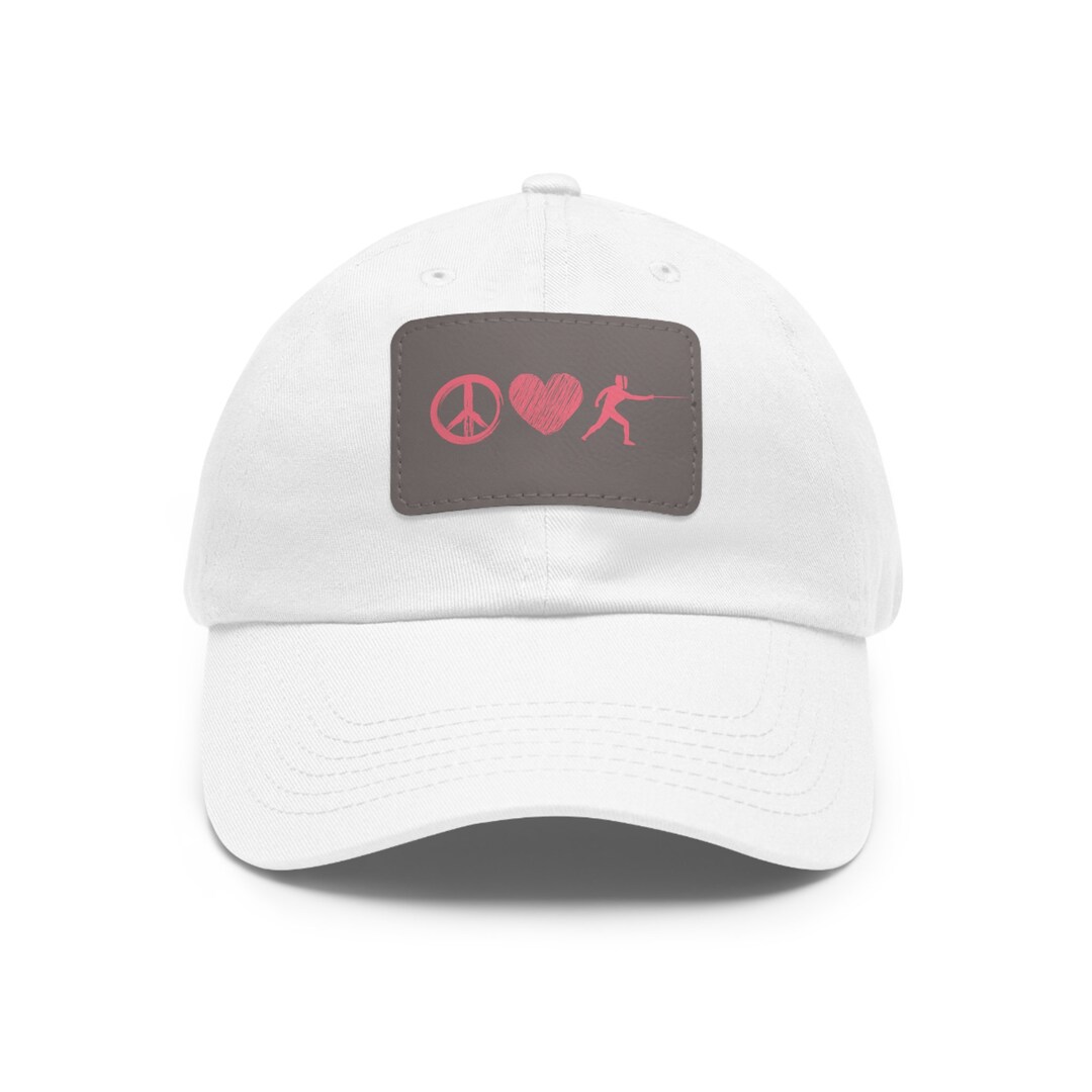Peace, Love, Fencing-hat With Leather Patch rectangle - Etsy