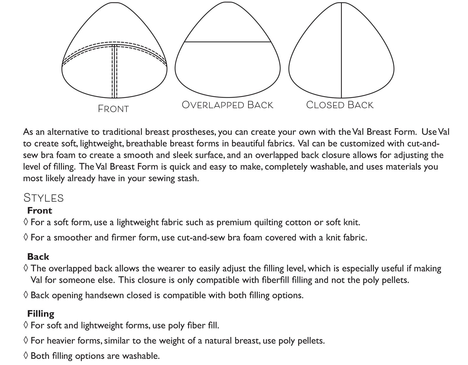 Val Breast Form PDF Sewing Pattern: Soft Mastectomy Prosthesis for ...