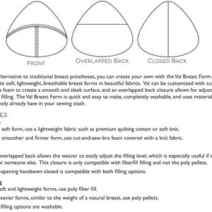 Val Breast Form PDF Sewing Pattern: Soft Mastectomy Prosthesis for ...