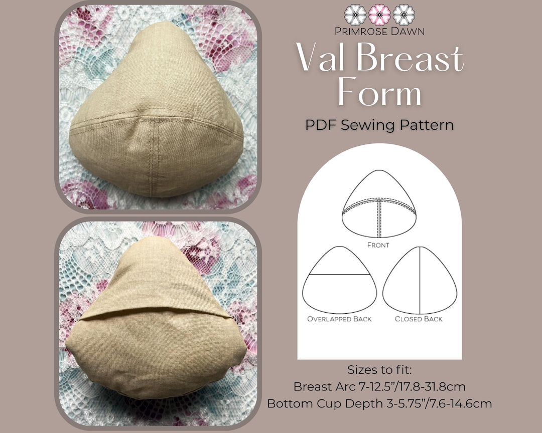 Val Breast Form PDF Sewing Pattern: Soft Mastectomy Prosthesis for ...