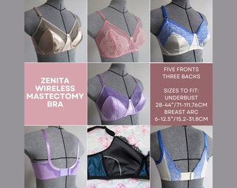 Zenita Wireless Bra PDF Sewing Pattern: Wire-free Bra for Low-stretch ...