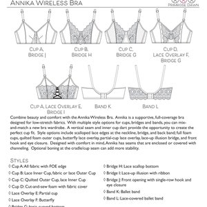 Annika Wireless Bra PDF Sewing Pattern: Wire-free Bra for Low-stretch ...