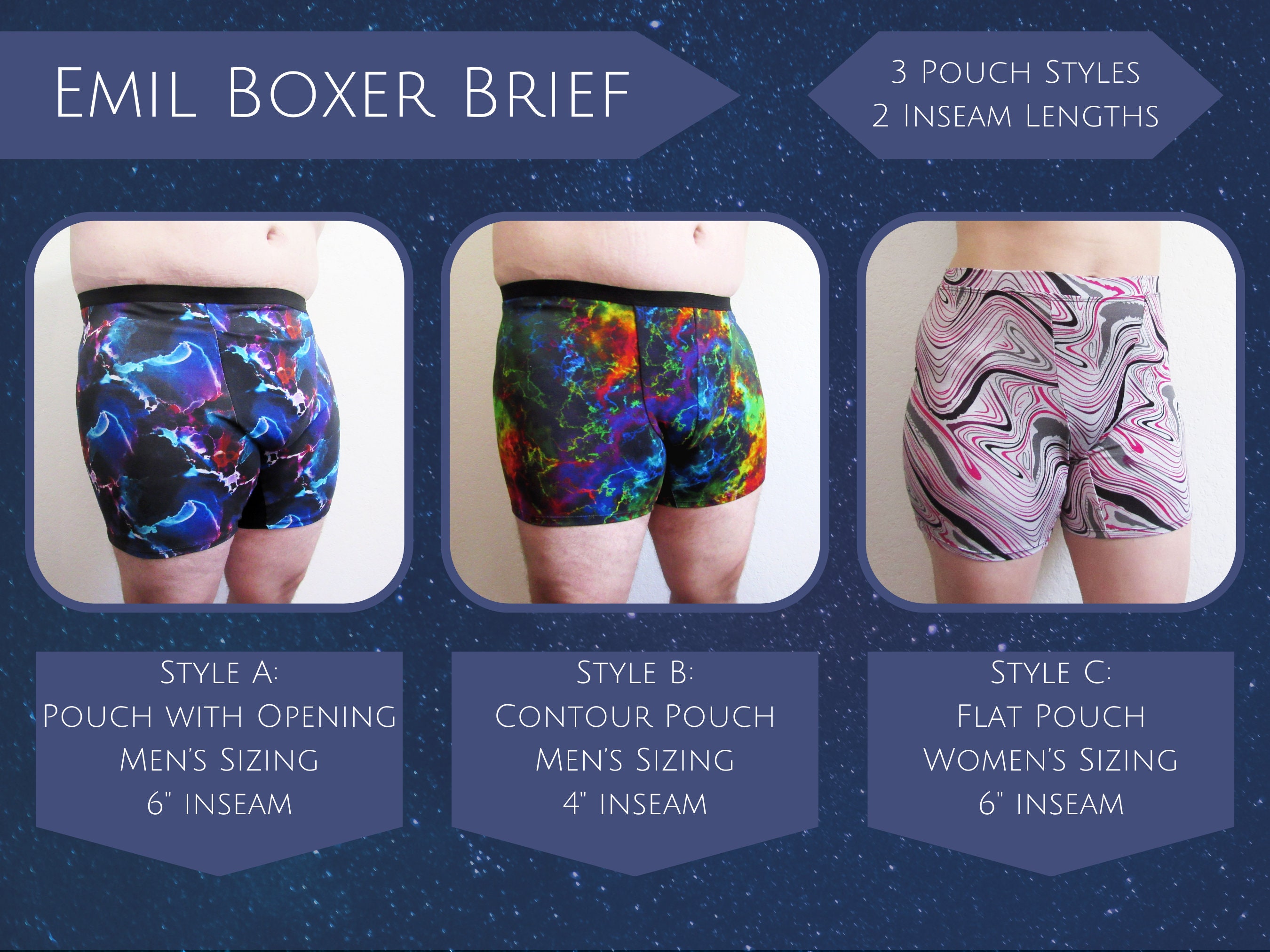 Emil Boxer Brief PDF Sewing Pattern: Fitted Shorts Underwear With Pouch ...
