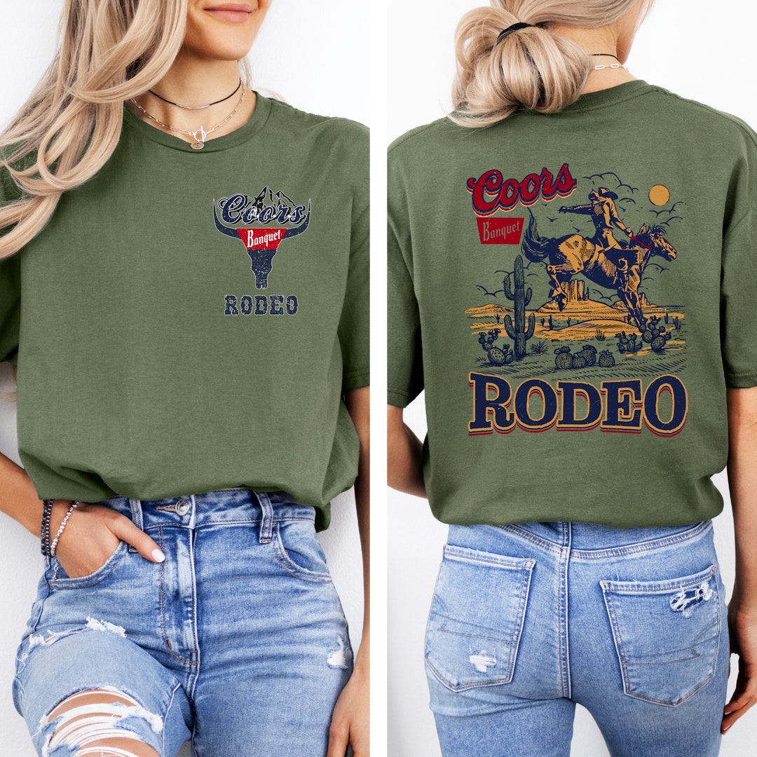 Coors Banquet Western Cowboy Two Sided T-shirt, Western Style Casual Wear, Vintage 90s Graphic ...