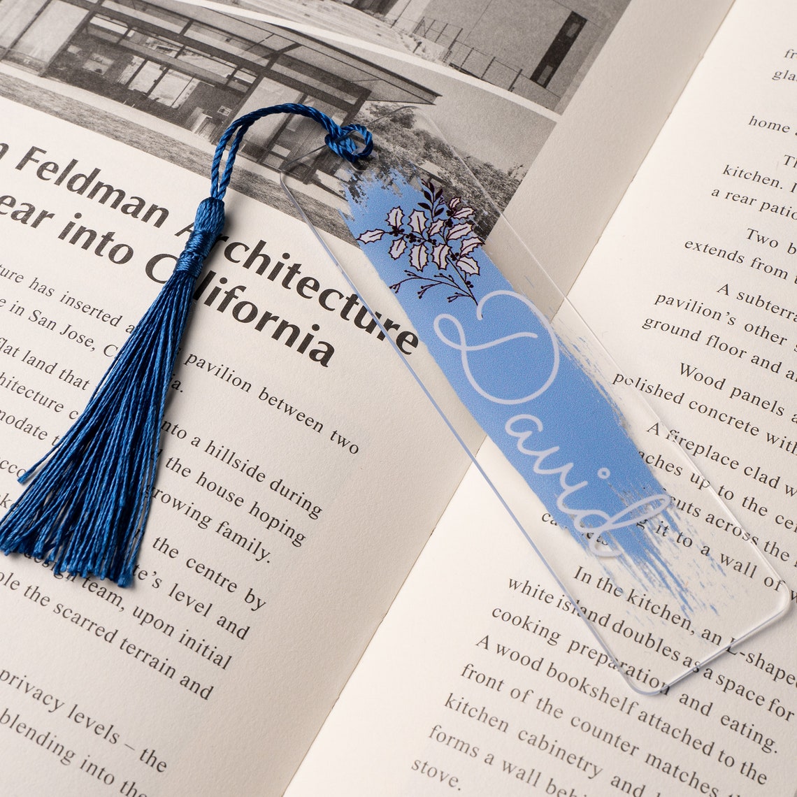 Personalized Birth Flower Bookmark Custom Name Acrylic Bookmark for Her ...
