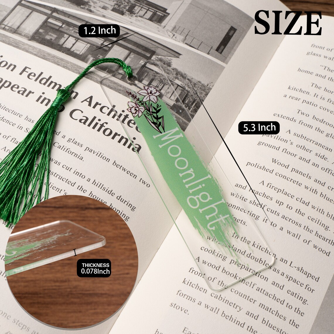 Personalized Birth Flower Bookmark Custom Name Acrylic Bookmark for Her ...
