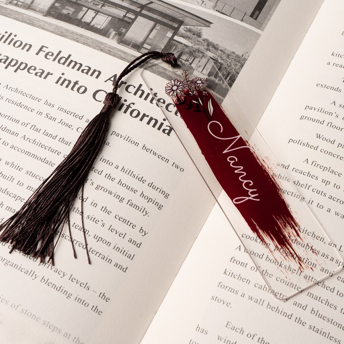 Personalized Birth Flower Bookmark Custom Name Acrylic Bookmark for Her ...