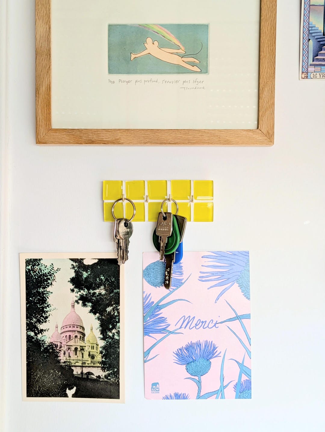 Lemon Yellow Mosaic Wall-mounted Key Holder - Pop Design Key Organizer ...