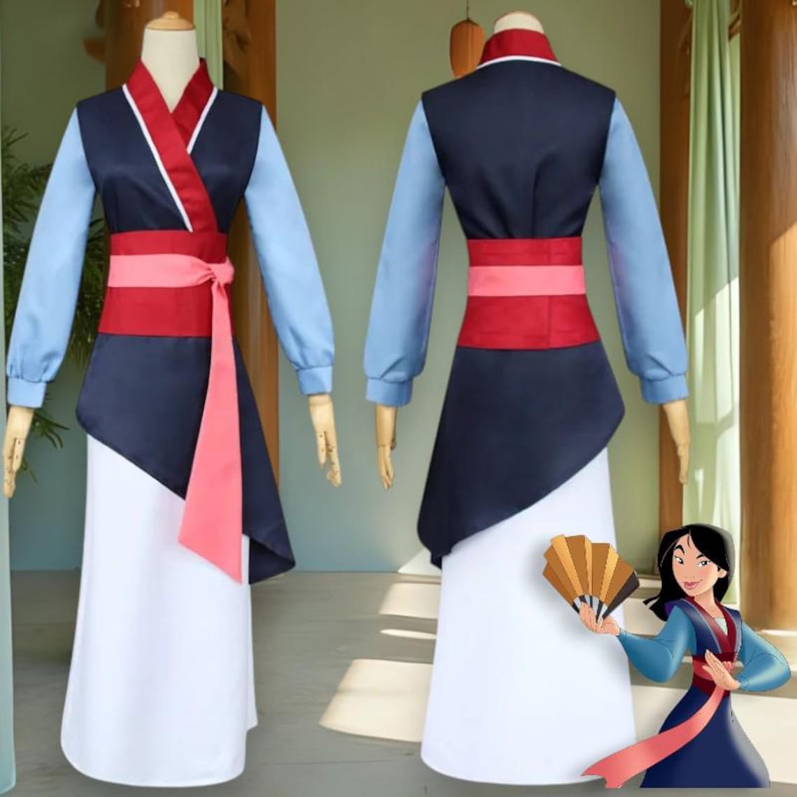 Mulan Princess Hanfu Cosplay Costume – Elegant Chinese Heroine Dress ...