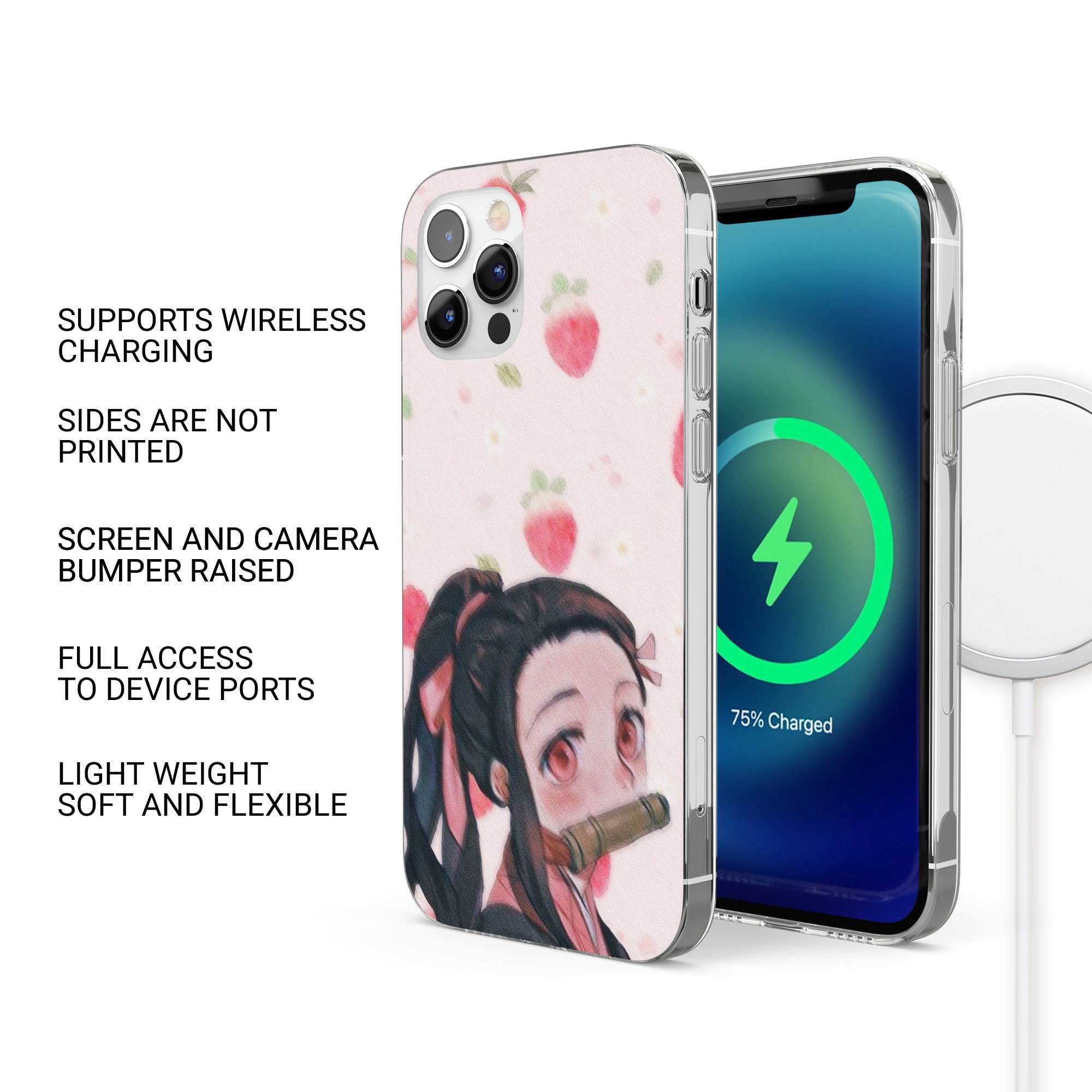 Nezuko Phone Case Demon Slayer Manga Cover for iPhone 15,14,13,12,11 ...