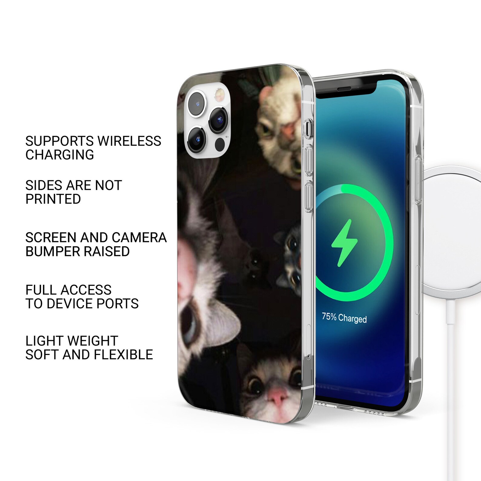 Viral Pet Phone Case Tabby Cat Cover for iPhone 15, 14, 13, 12, 11 ...