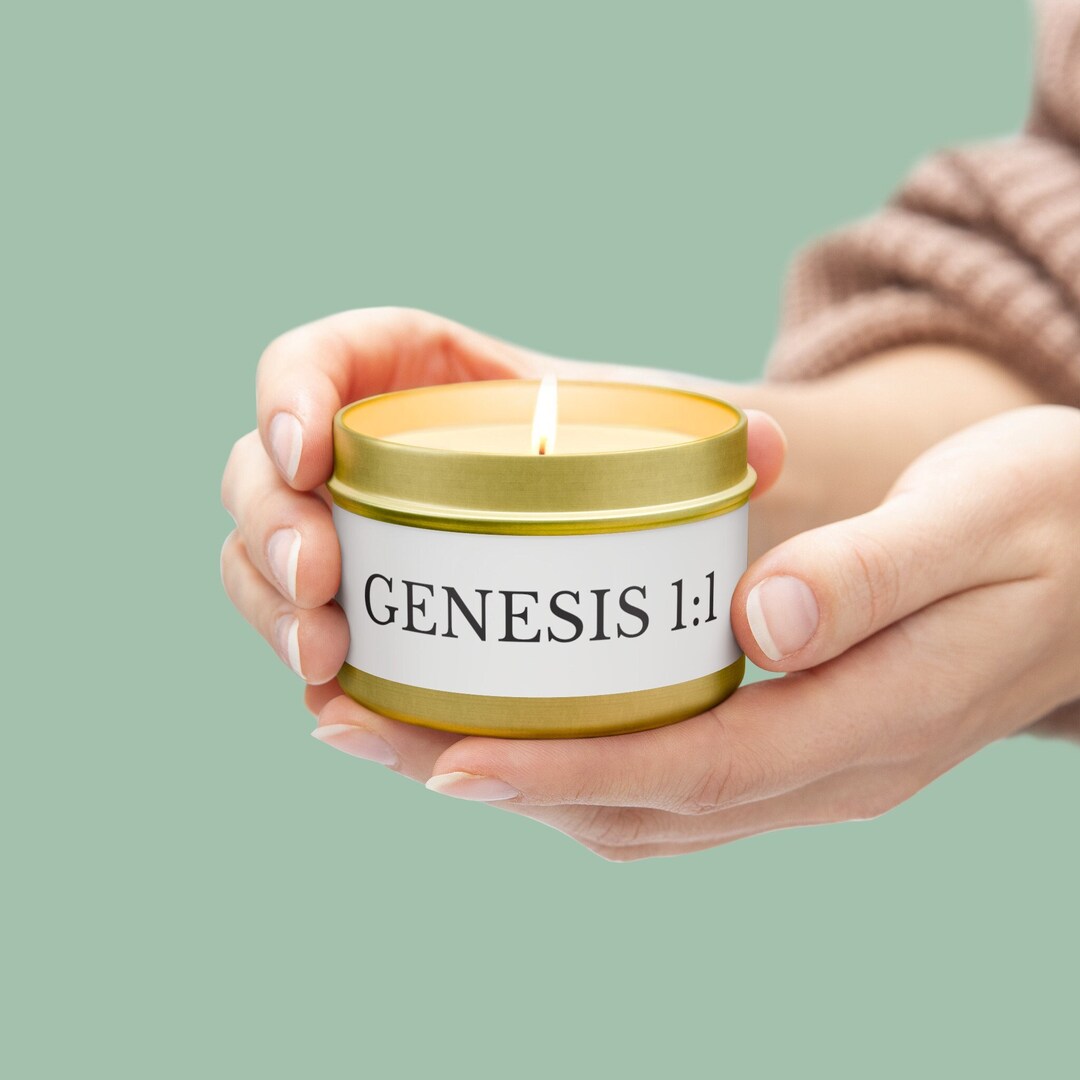 Genesis 1:1 Scented Candle for Gift Christian Gift for Friend Scripture ...