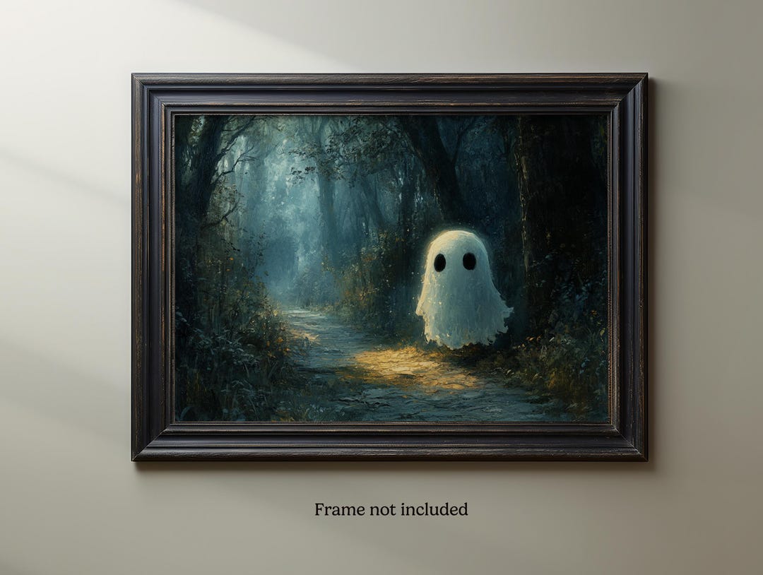 Enchanted Forest Ghost Wall Art | Cute Halloween Art | Spooky Dark ...