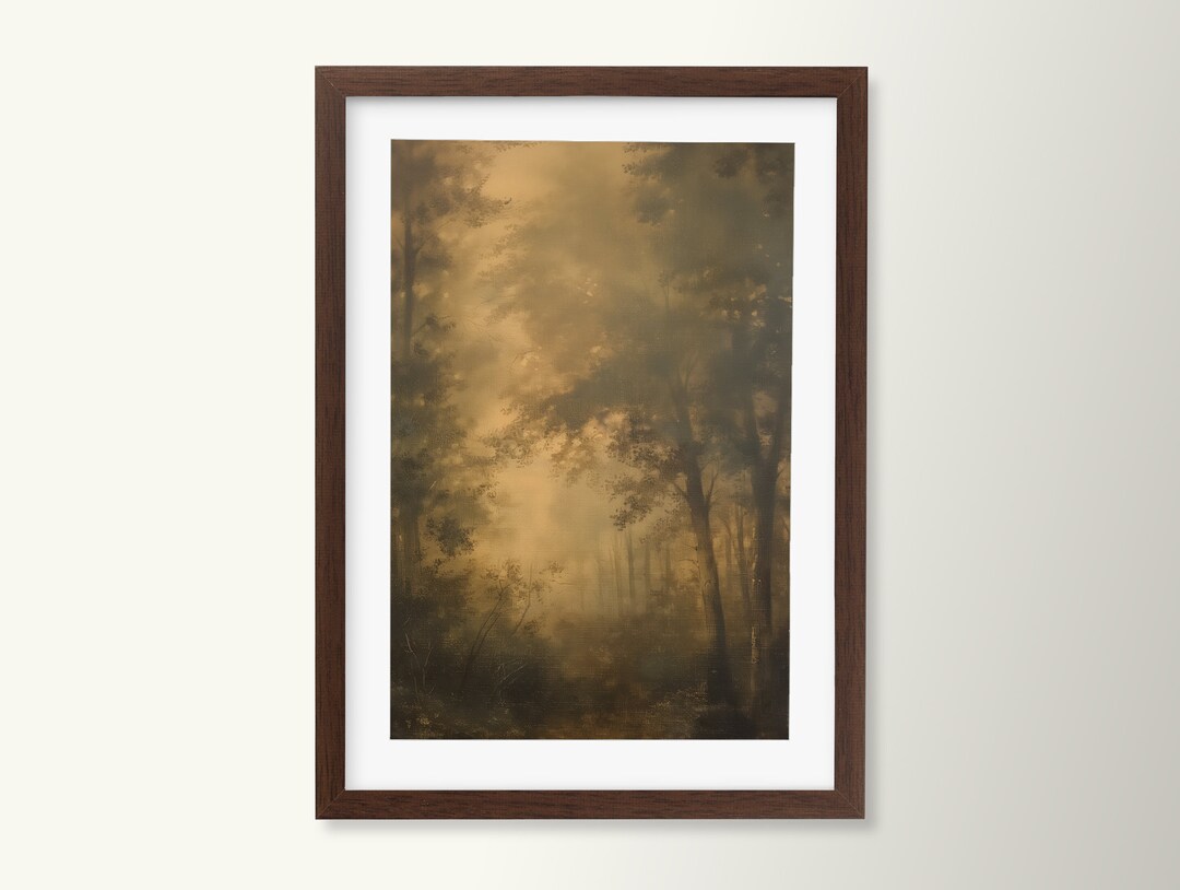 Hues and Harmony Vintage Forest Framed Art Tranquil Woodland Painting ...