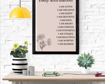 Pink Affirmation Poster - Etsy UK