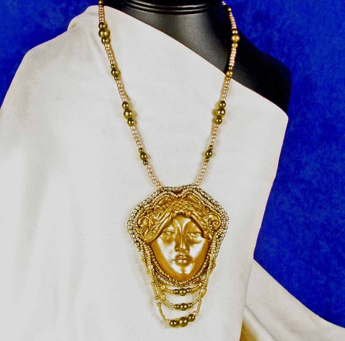 Beautiful Golden Celtic Goddess Queen Polymer Clay Woman's | Etsy