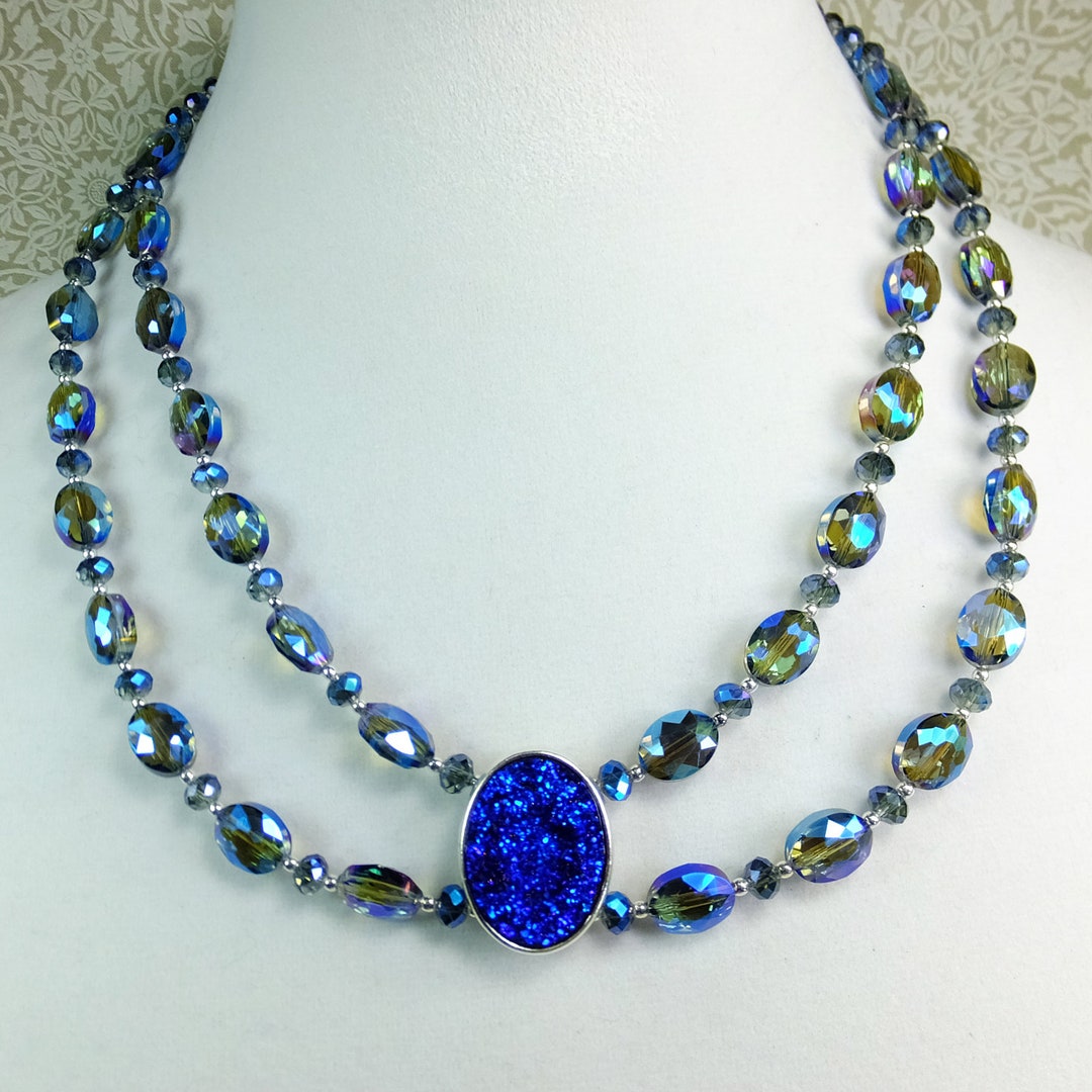 Blue/green/violet Iridescent AB Crystal Beads With Heat - Etsy