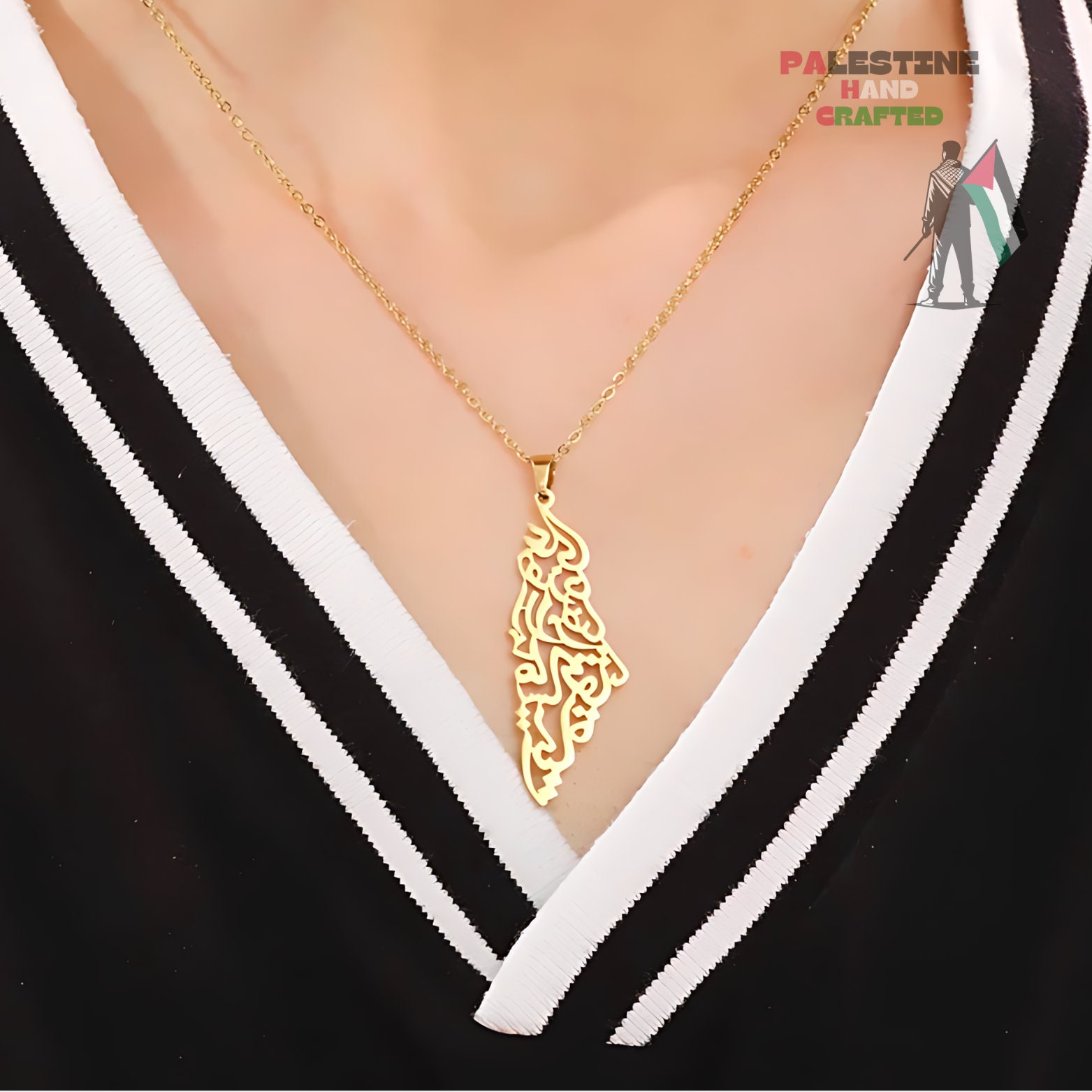 Palestine Necklace, Palestine Silver Necklace, Eid Gift, Palestine ...
