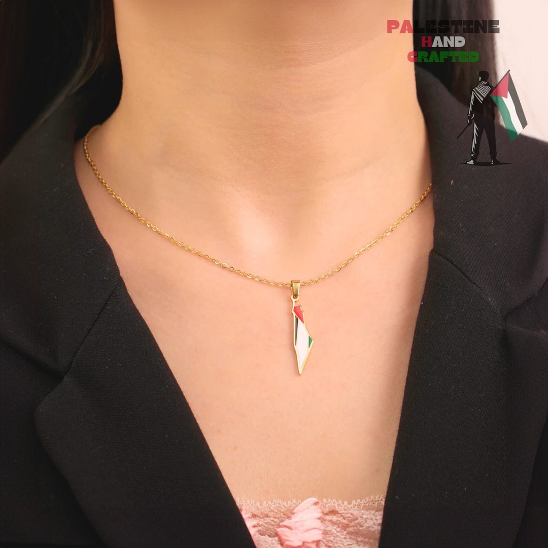 Palestine Necklace, Palestine Flag Colours Necklace, Eid Gift ...
