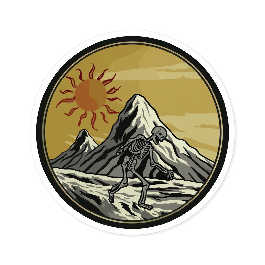 Skeleton Hiking Vinyl Sticker, Funny Outdoor Decal (6 Inch) - Etsy