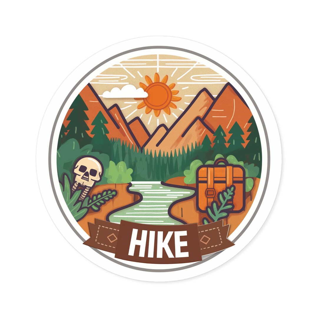 Hike Premium Vinyl Indoor\outdoor Water Resistant 6" Round Sticker for ...