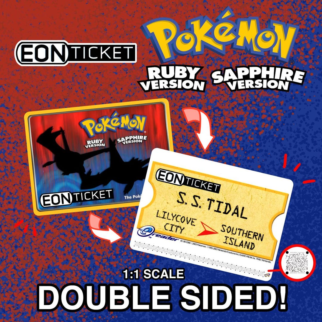 Eon Ticket - Pokemon Ruby & Sapphire E-reader Custom Card - Etsy