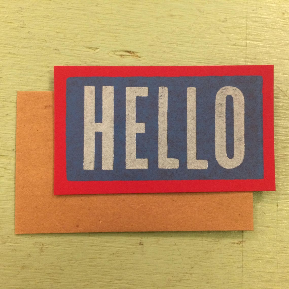 20 HELLO note cards Tiny gift tags Letterpress Wood type | Etsy