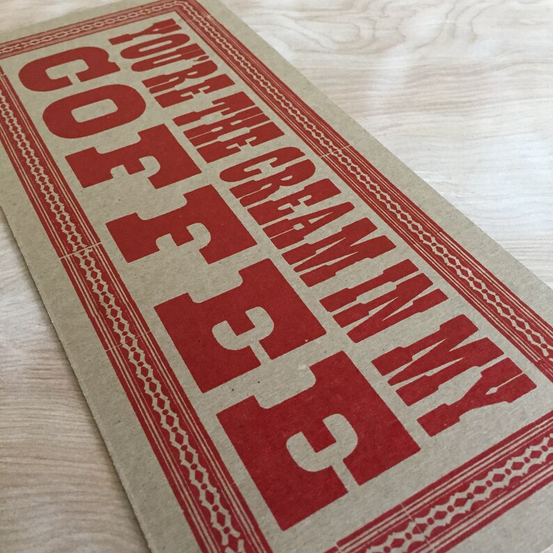 I LOVE COFFEE Letterpress Sign Valentine Coffee Lover - Etsy