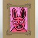 Bucktooth BUNNY WOODCUT Letterpress PRINT in a Kraft Vignette - Etsy