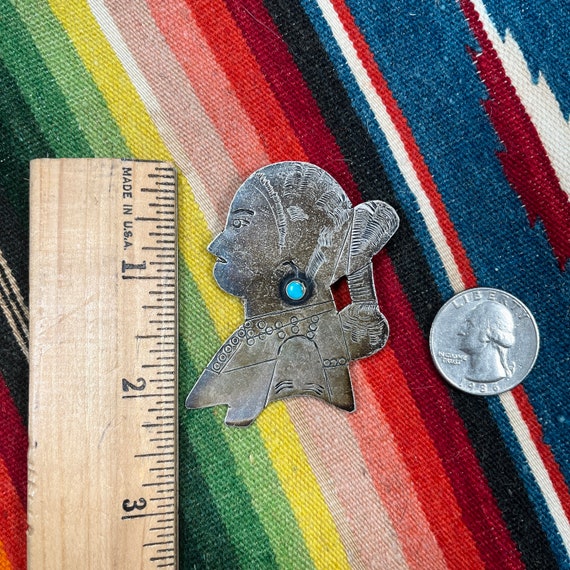 Very old NATIVE American TURQUOISE PIN, traditional t… - Gem