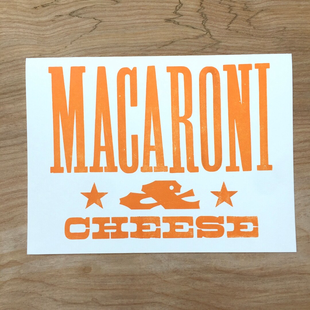 1 Orange MACARONI and CHEESE Greeting Card Comfort Food, Chef Gift ...
