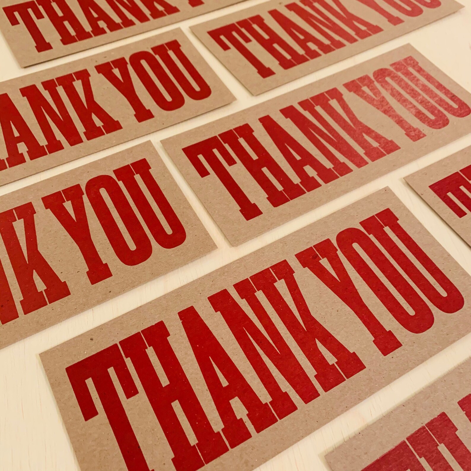 RED THANK YOU Hand Printed Letterpress Cards 8 10 Pack - Etsy
