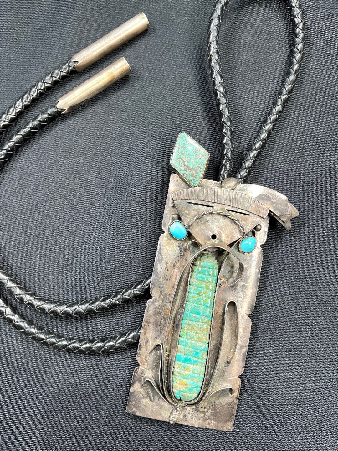 Buddy Lee Corn Maiden MASSIVE BOLO TIE Handmade Santa Fe Jewelry Artist ...