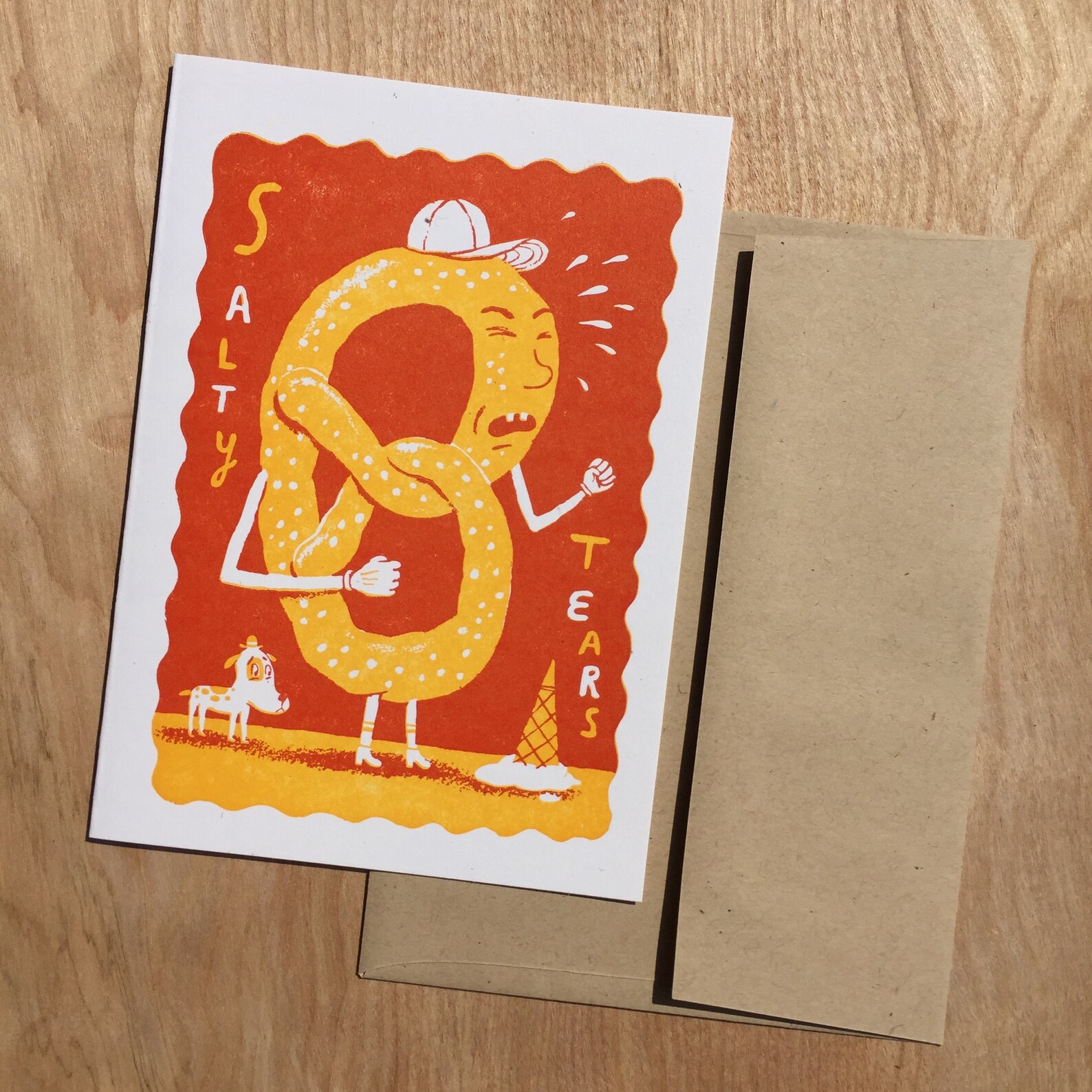 2 PRETZEL CARNIVAL FOOD Greeting Cards Letterpress Framable - Etsy