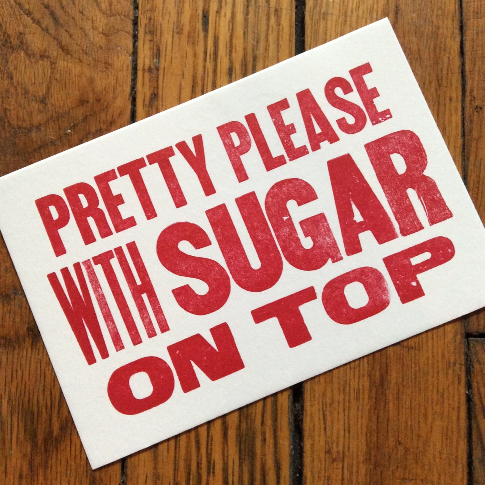 Pretty Please With SUGAR ON TOP 6 Hand Printed Letterpress - Etsy India