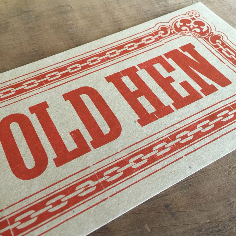 CLUCK OLD HEN Chicken Sign Kitchen Print Old Time Music | Etsy