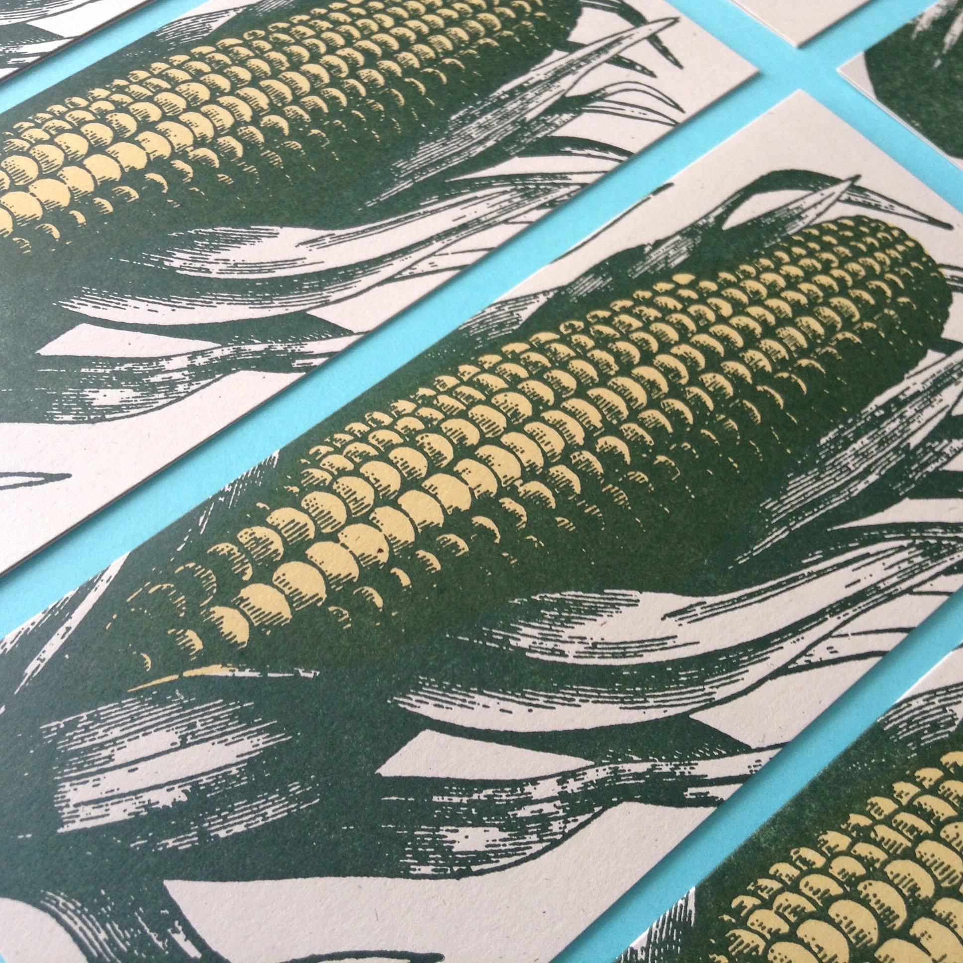 8 pack Green CORN on the COB Greeting Cards Farmers Market | Etsy