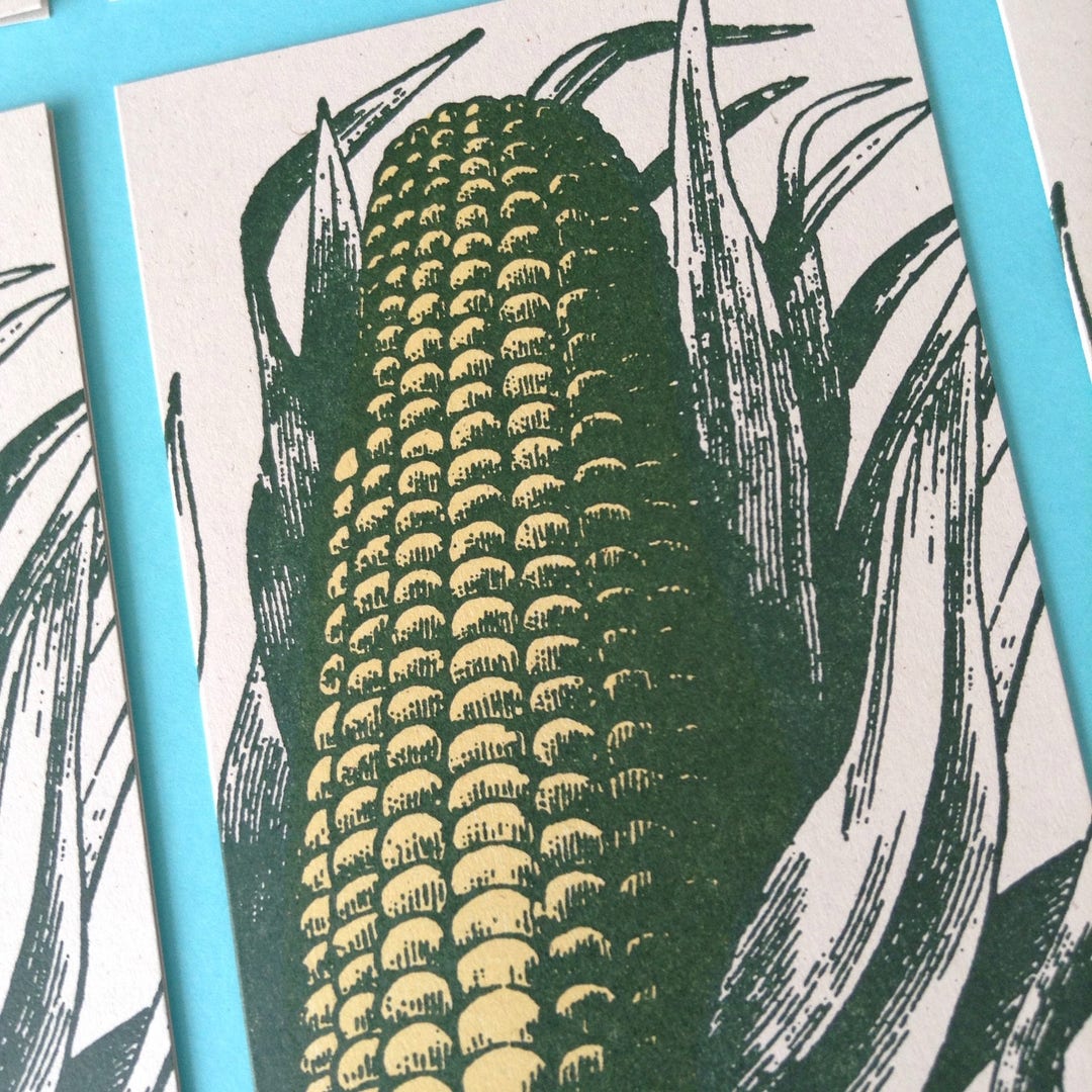 8 Pack Green CORN on the COB Greeting Cards Farmers Market - Etsy
