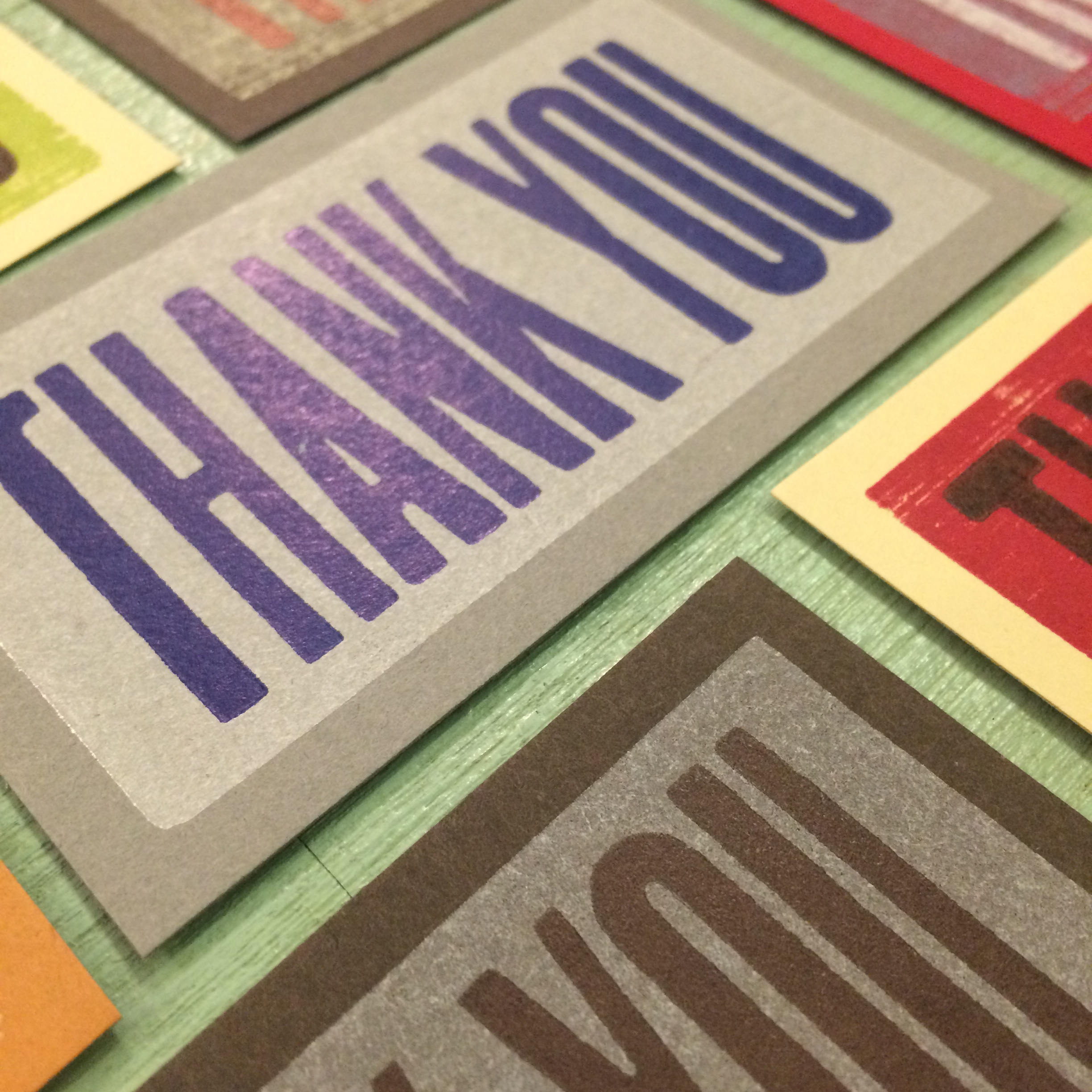 20 THANK YOU notes Tiny note cards Letterpress wood type Mini | Etsy