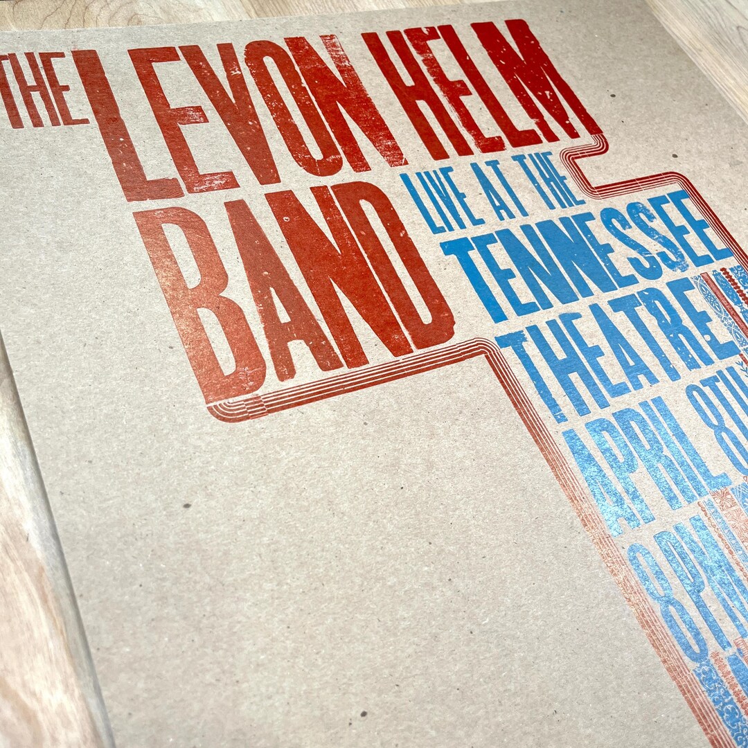 The LEVON HELM Band at the Tennessee Theatre in 2008, Hand Printed ...