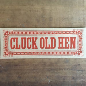 CLUCK OLD HEN, Chicken Sign, Kitchen Print, Old Time Music, Farmhouse ...