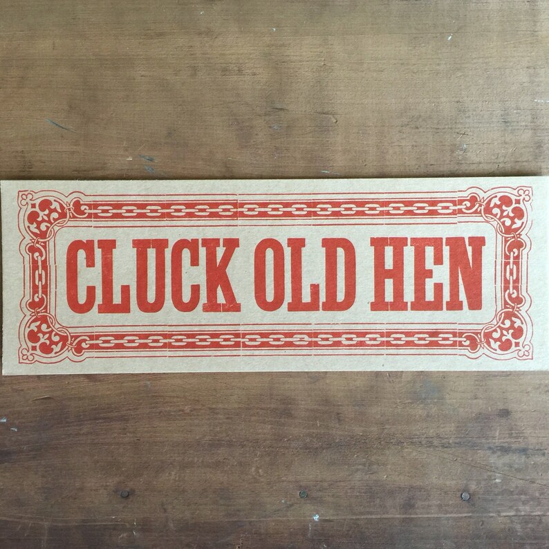 CLUCK OLD HEN Chicken Sign Kitchen Print Old Time Music | Etsy