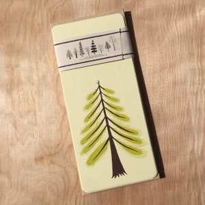 GREEN TREE CARDS Letterpress Prints Merry Christmas Tree Happy Holidays ...