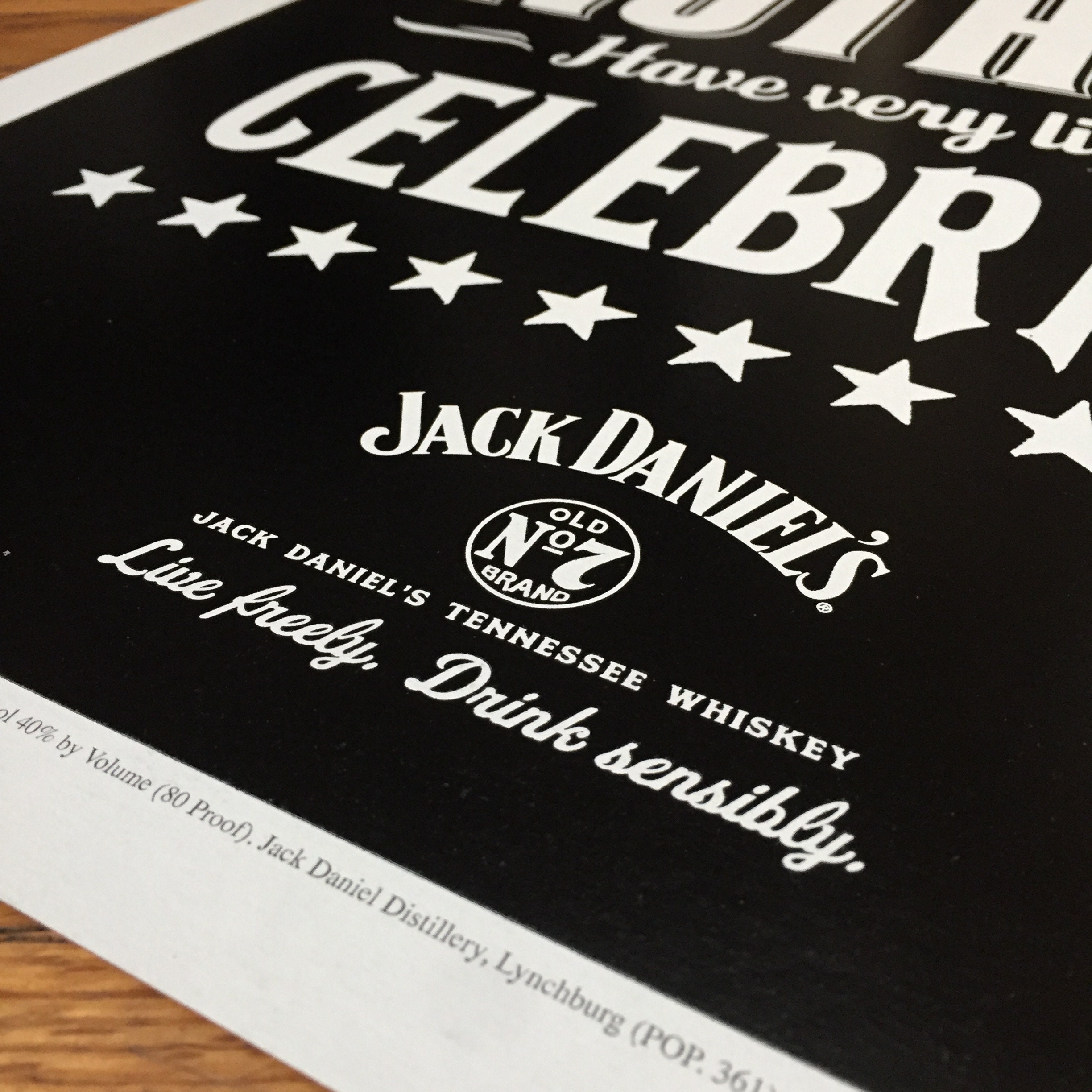 Rare JACK DANIELS Poster READ Celebrate whiskey Bar decor | Etsy