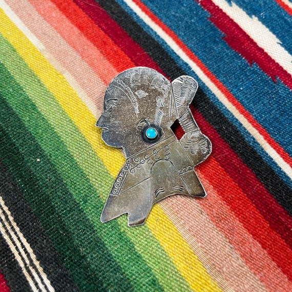 Very old NATIVE American TURQUOISE PIN, traditional t… - Gem